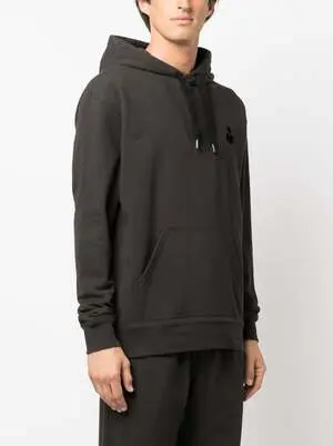 MARANT Isabel Appliqué Logo Drawstring Hoodie - Black
