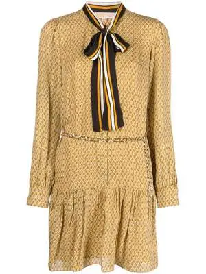 Michael Kors Lattice-pattern Midi Dress