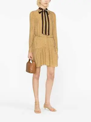 Michael Kors Lattice-pattern Midi Dress