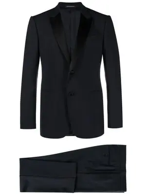 Emporio Armani Satin-trim Single-breasted Suit