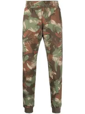 Moschino Camouflage-print Cotton Track Pants - Green