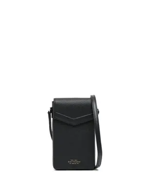 Smythson Leather Phone Bag - Black