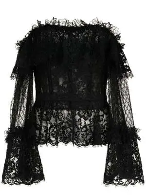 Zuhair Murad Floral-lace Peplum Blouse