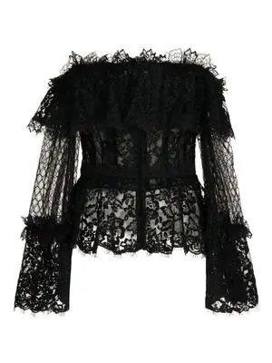 Zuhair Murad Floral-lace Peplum Blouse