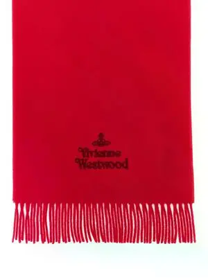 VIVIENNE WESTWOOD Orb Embroidered Fringed Scarf