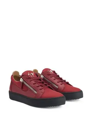 GIUSEPPE ZANOTTI Frankie Double-zip Low-top Sneakers - Red