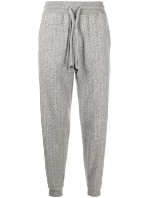 Brunello Cucinelli Striped Cashmere-blend Track Pants