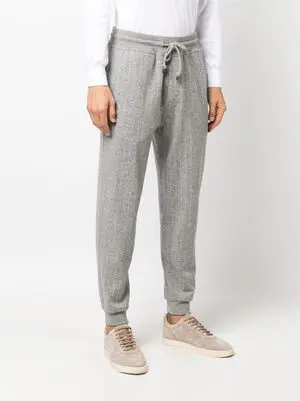 Brunello Cucinelli Striped Cashmere-blend Track Pants