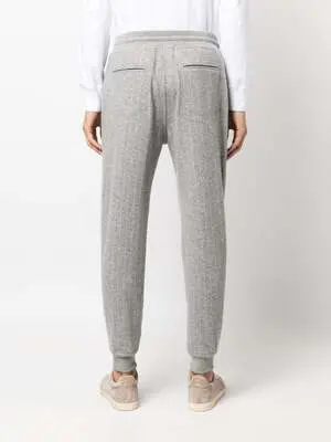 Brunello Cucinelli Striped Cashmere-blend Track Pants
