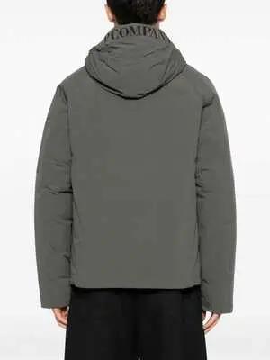 C.P. Company Micro-M Hooded Down Jacket In Green - 61% Off