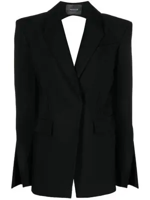MUGLER Open-back Single-breasted Blazer - Black