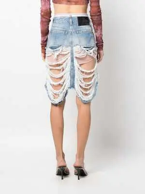 Dsquared2 Distressed Denim Skirt