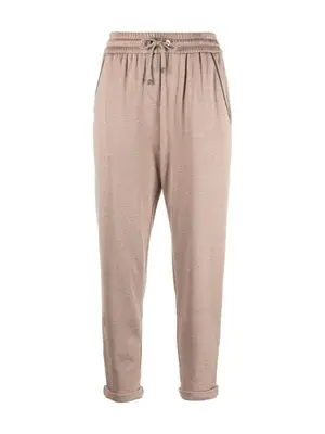 Brunello Cucinelli Cotton-blend Tapered Trousers
