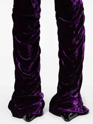 Gucci Low-rise Slim-fit Velvet Trousers - Purple