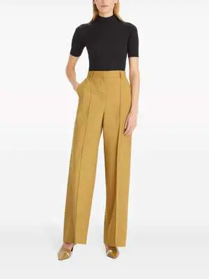 Tory Burch Wide-leg Wool Trousers - Yellow