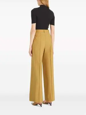 Tory Burch Wide-leg Wool Trousers - Yellow
