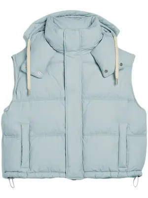 AMI Paris Hooded Padded Gilet - Blue