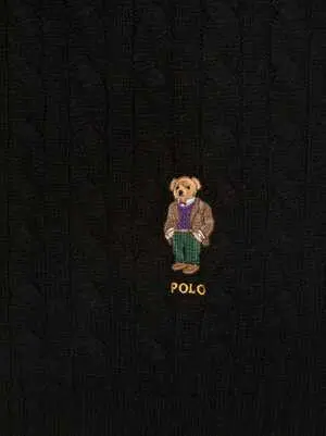 Polo Ralph Lauren Polo Bear Cable-knit Scarf - Black