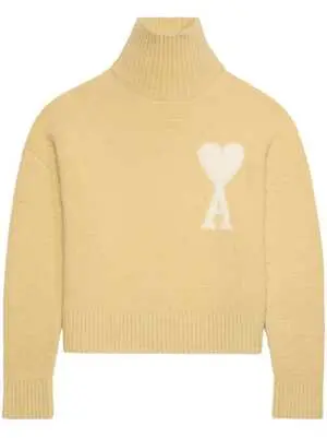 AMI Paris Cloudy Wool De Coeur Jumper - Neutrals