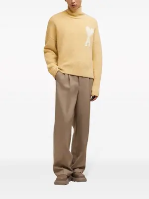 AMI Paris Cloudy Wool De Coeur Jumper - Neutrals