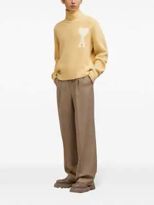 AMI Paris Cloudy Wool De Coeur Jumper - Neutrals