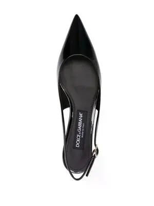 Dolce & Gabbana 40mm Patent Slingback Pumps - Black