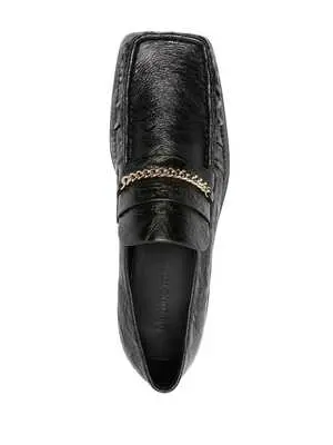 Martine Rose Chain-Detail Leather Loafers - Black - 20% Off