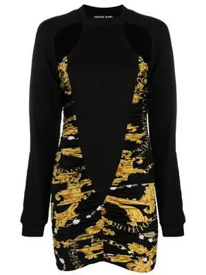 Versace Logo-print Cut-out Minidress