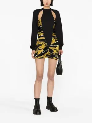 Versace Logo-print Cut-out Minidress