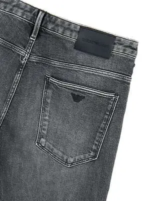 Emporio Armani Low-rise Slim-fit Jeans - Black