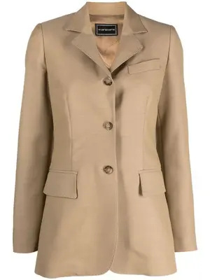 10 CORSO COMO Single-breasted Notched Lapel Blazer - Neutrals