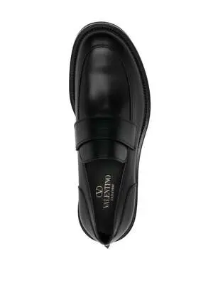 Valentino Garavani Logo-debossed Leather Loafers