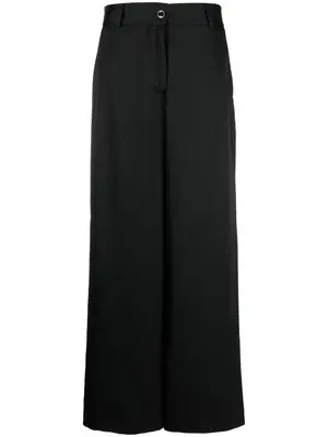 JIL SANDER High-waisted Wide-leg Trousers - Black