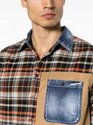 Dsquared2 Denim-details Check-pattern Shirt