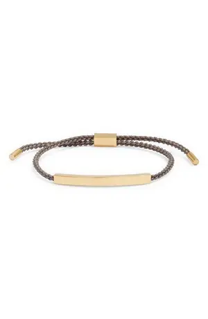 CLIFTON WILSON Braided Bar Charm Slider Bracelet