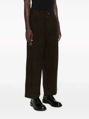 ZIGGY CHEN Plaid Wide-leg Trousers - Green