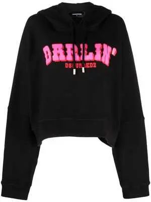 Dsquared2 Logo-print Cotton Hoodie - Black