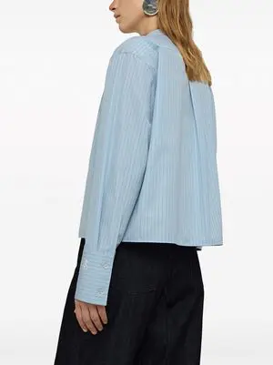 JIL SANDER Striped Cotton Shirt - Blue