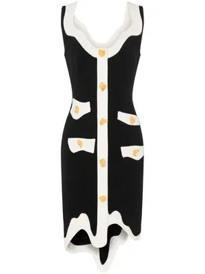 Moschino Trompe L'oeil-motif Midi Dress - Black