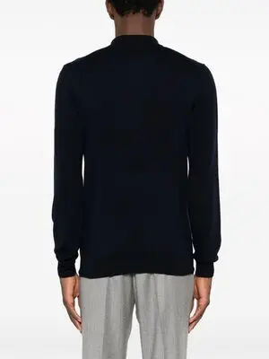 Corneliani Virgin Wool Polo Shirt - Blue