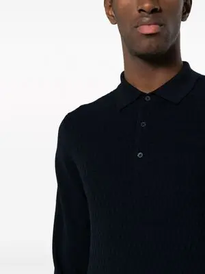 Corneliani Virgin Wool Polo Shirt - Blue