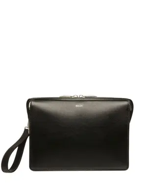 Bally Ribbon Leather Clutch Bag - Black