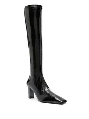 COURREGES 80mm Knee-high Leather Boots