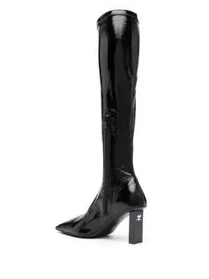 COURREGES 80mm Knee-high Leather Boots