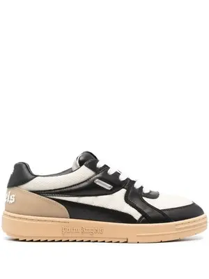 Palm Angels University Panelled Leather Sneakers - White