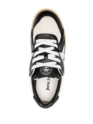 Palm Angels University Panelled Leather Sneakers - White