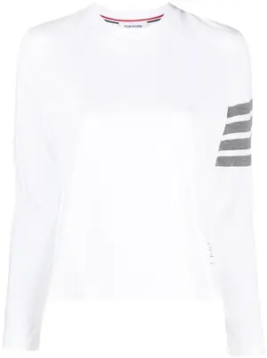 Thom Browne 4-bar Long-sleeve T-shirt - White