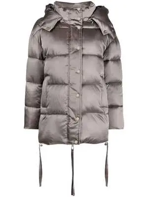 P.a.r.o.s.h Satin-finish Padded Coat - Grey