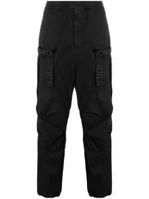 Stone Island Cotton Cargo Trousers - Black
