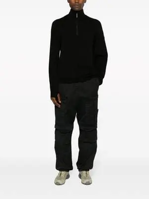 Stone Island Cotton Cargo Trousers - Black